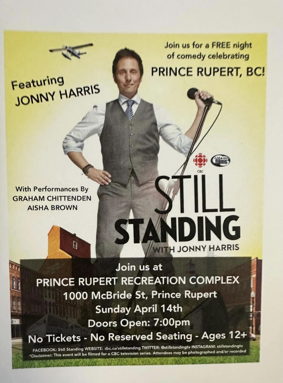 Still Standing with Johnny Harris | Events | Visit Prince Rupert